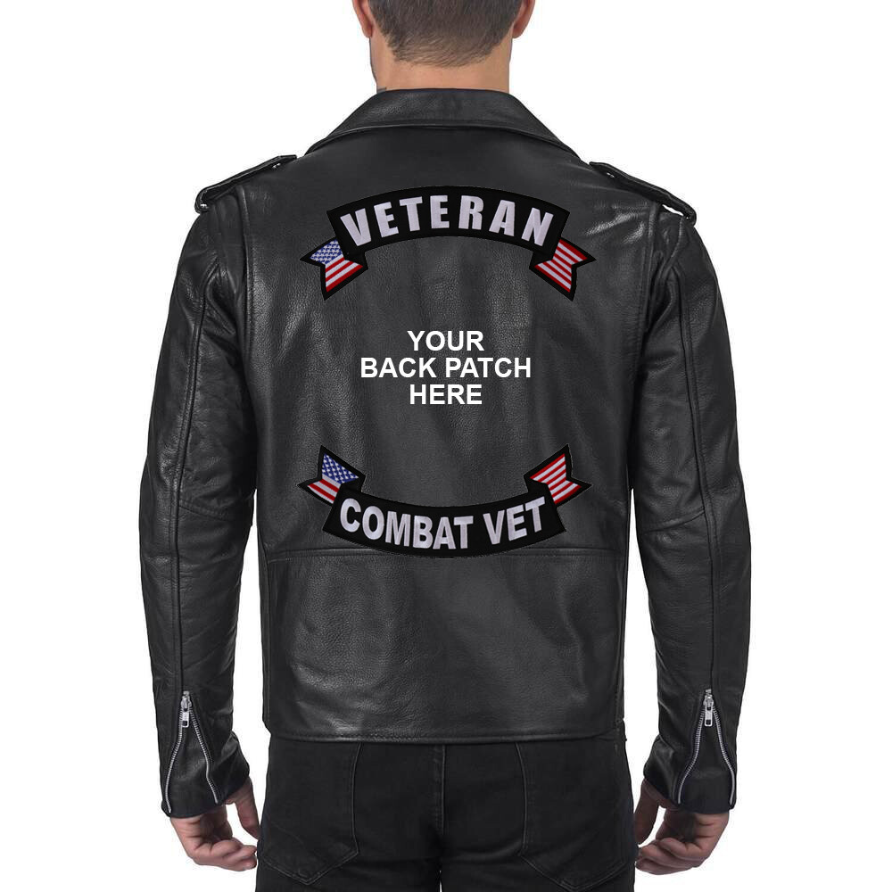 Rocker Back Patch Set, Embroidered Patch (Iron-On), Veteran Combat Vet ...
