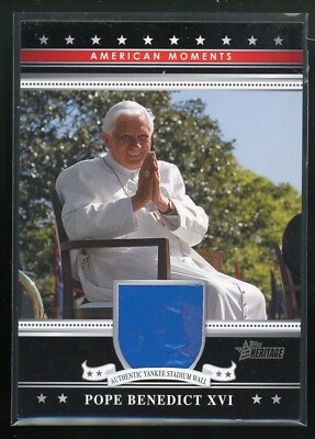 2009 Topps Heritage POPE BENEDICT XVI Relic YANKEE STADIUM WALL GAME ...