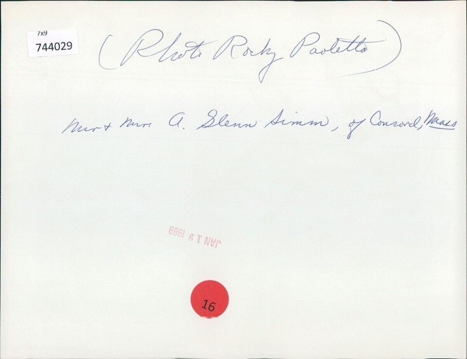 1969 Glenn Simm Concord Ma Rocky Paoletta Beautiful Woman Vintage 7X9 ...