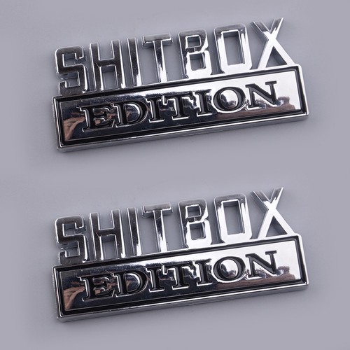2x SHITBOX EDITION Emblems Decals Badges adhesive Stickers Universal | eBay