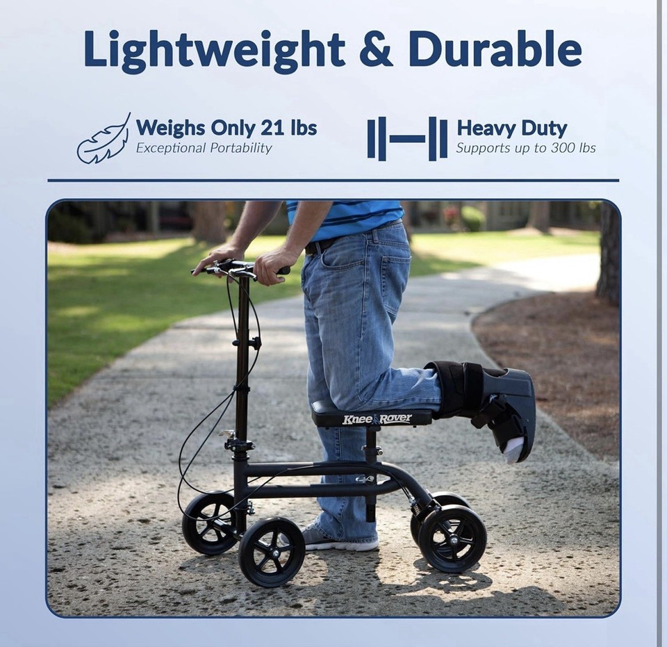 KneeRover Economy Knee Scooter Steerable Knee Walker for Adults Matte ...