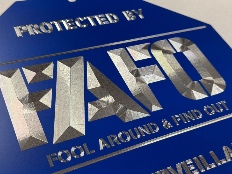 FAAFO FAFO Diamond Etched Engraved Private Property Metal House Man ...