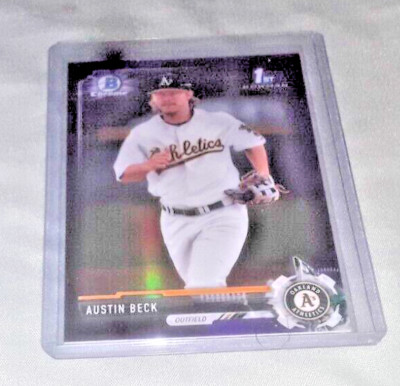 2017 BOWMAN CHROME AUSTIN BECK PURPLE REFRACTOR ATHLETICS 229/250 | eBay