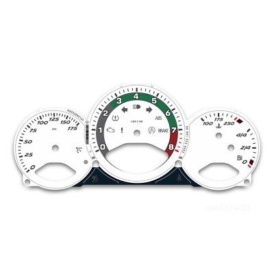 Porsche 987 Boxster Cayman Gauge Faces Instrument Dials Set - White ...