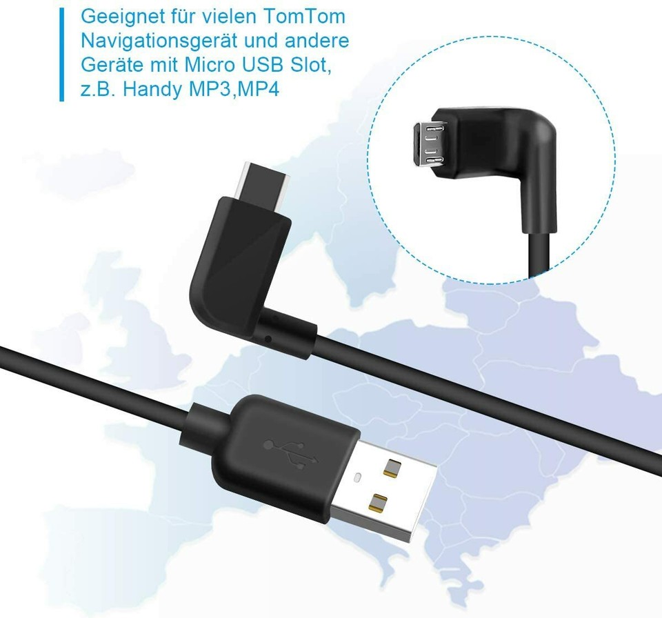 Sync Data Charger Cable Right Angle MICRO USB Lead for Tomtom GO START ...