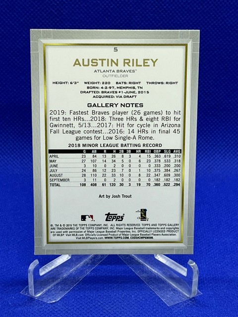 2019 Topps Gallery - #5 Austin Riley (RC) for sale online | eBay