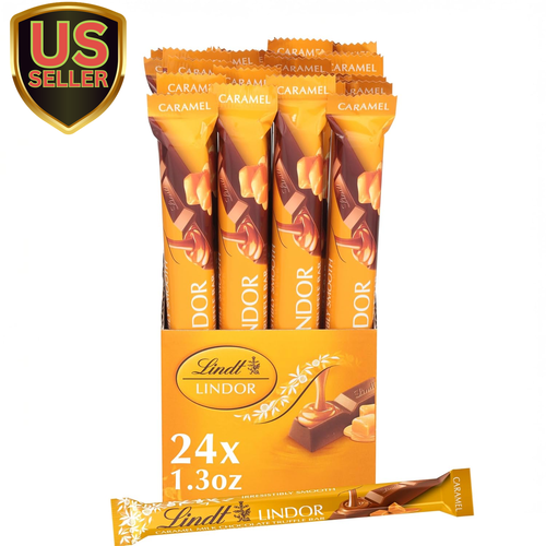 LINDOR Caramel Milk Chocolate Truffle Bar, Milk Chocolate Candy with ...