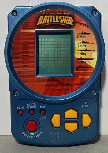 BATTLESHIP MB 2002 Electronic Handheld Game Hasbro Pocket Size Travel ...