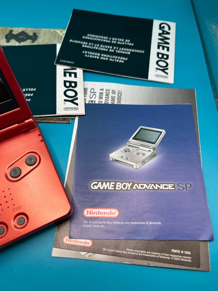 Nintendo Game Boy Advance SP Handheld System Flame Red With Box! Tested ...