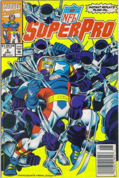 NFL Superpro #9 (Newsstand) VF; Marvel | Football Super Hero - we ...