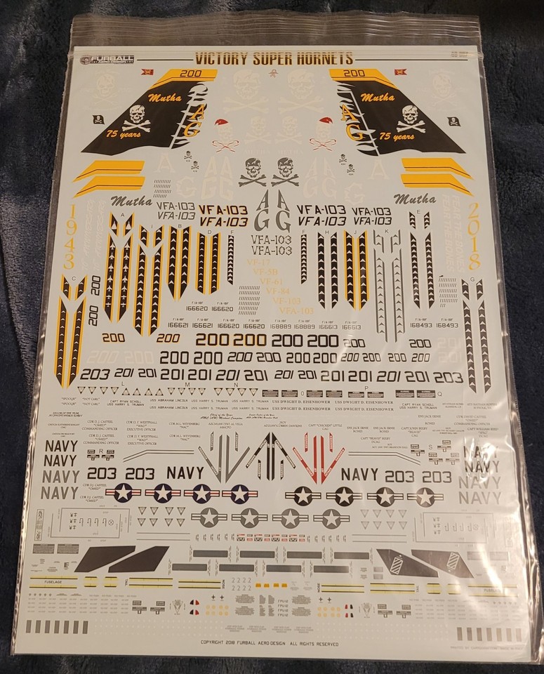 Furball Aero-Design Victory Super Hornets VFA-103 F/A-18F Decals 48-067 ...