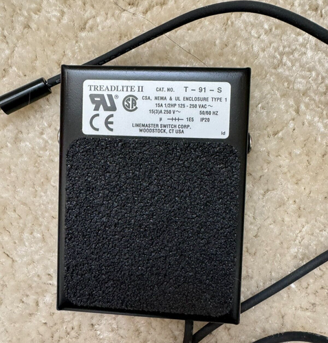 Linemaster TREADLITE II T-91-S Foot Pedal Switch Control 15A 1/2HP 125 ...