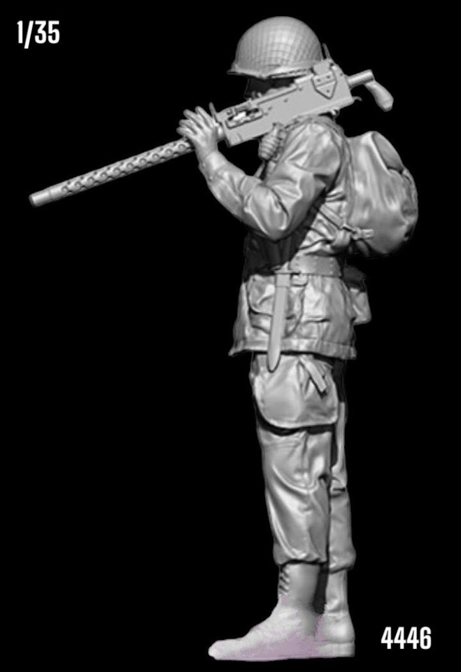 1/35 Resin Figure US WW2 Airborne Paratrooper .30 Cal MG Gunner Model ...