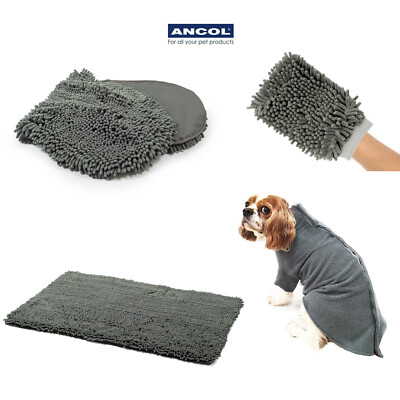 Ancol Dog Drying Coat Glove Mitt Mat Simply Dry Mud Warm Wet Microfibre ...
