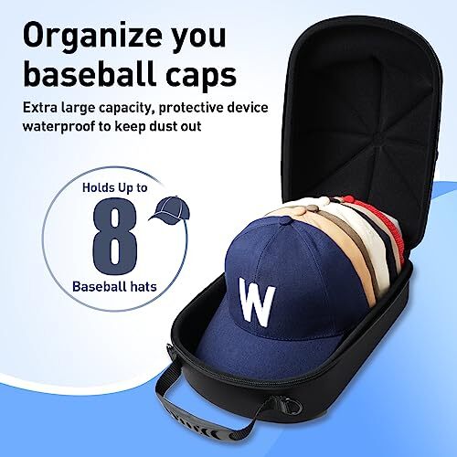 Hat case for baseball caps Hard hat travel case holding up to 8 ...