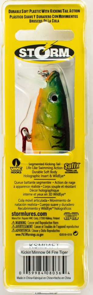 (LOT OF 4) STORM KICKIN' MINNOW 4" KSM04FT FIRE TIGER J4482 | eBay