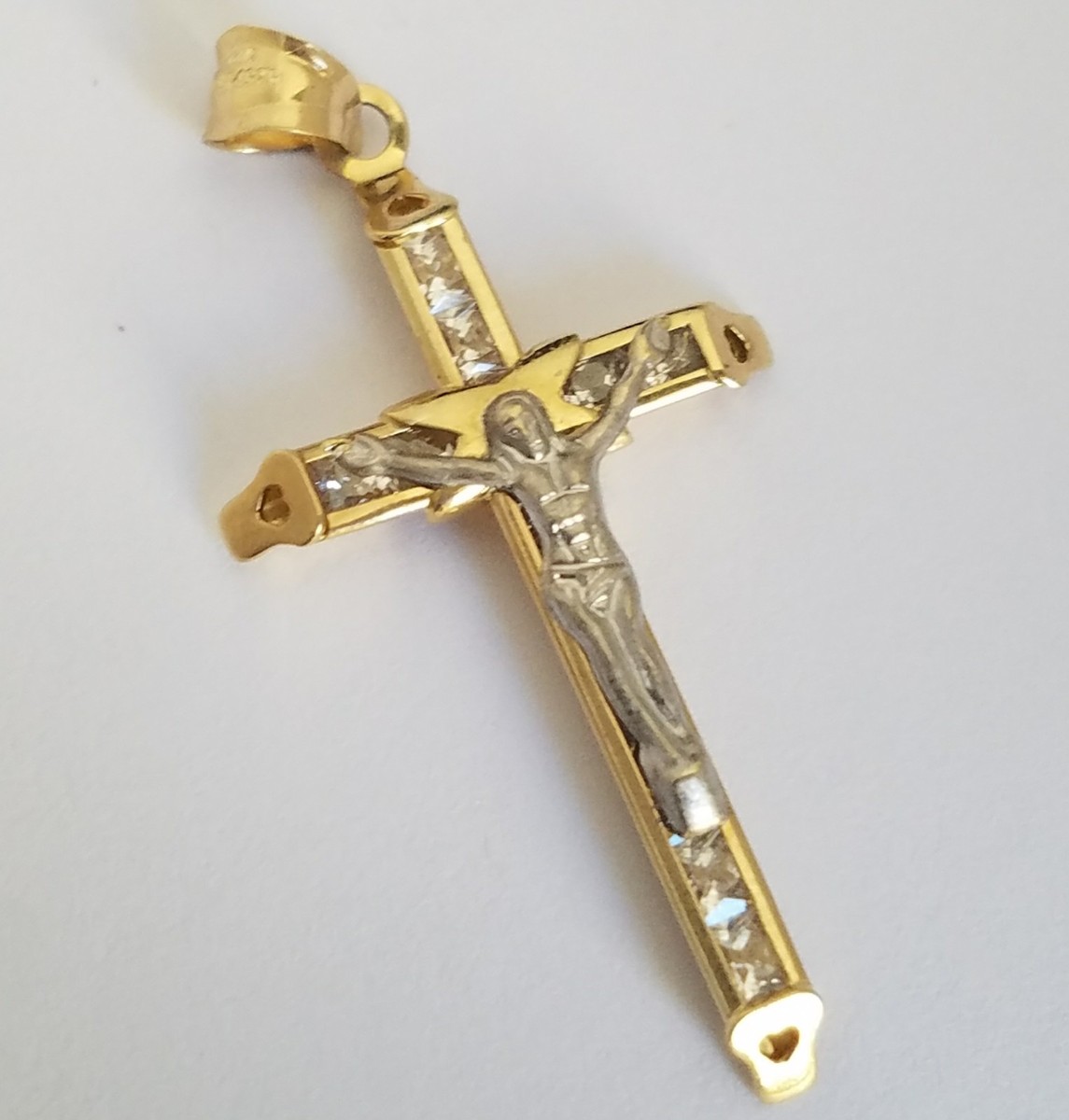 High Polish Cross Pendant 14K Yellow Gold Jesus Crucifix Cross Pendant ...