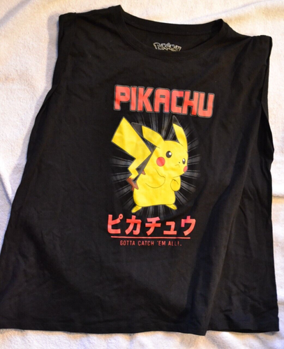 Pokeman Pickachu Shirt - Sleeveless black size 2X | eBay