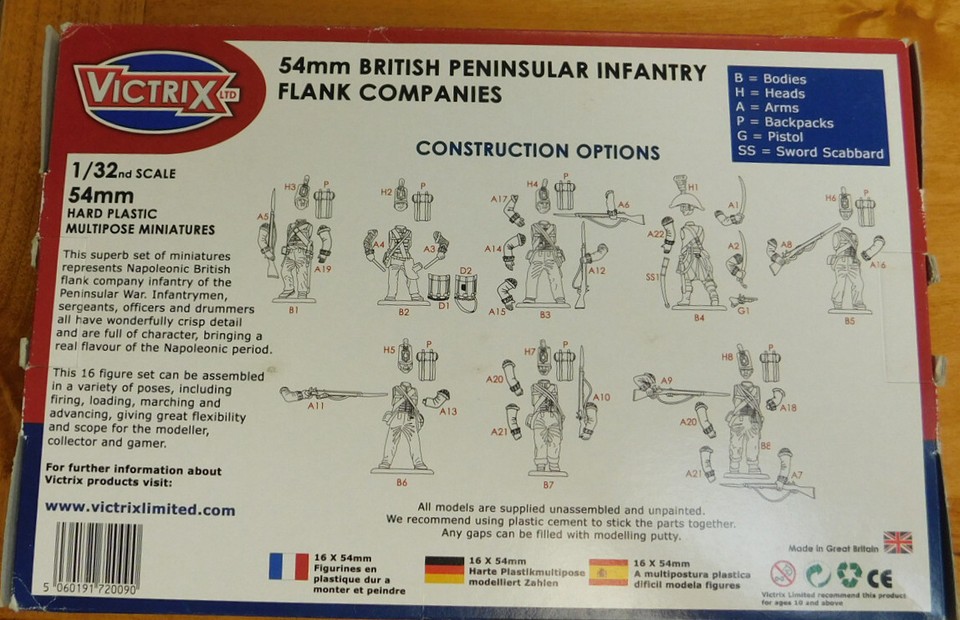 Victrix Hard Plastic 54mm British Peninsular Infantry 16 Figure set | eBay