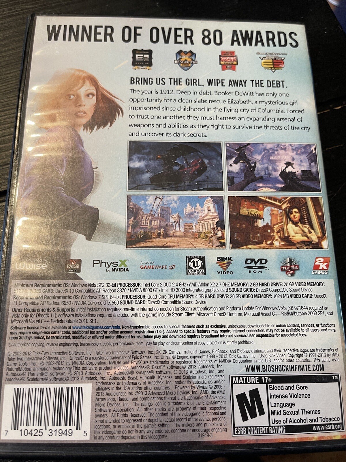 BIOSHOCK INFINITE PC DVD GAME 3-DISC SET + FREE SHIPPING 710425319495 ...