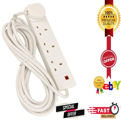 4 WAY 4 GANG EXTENSION LEAD EXTENTION LEAD 2M 4 GANG WAY SOCKET 13A ...