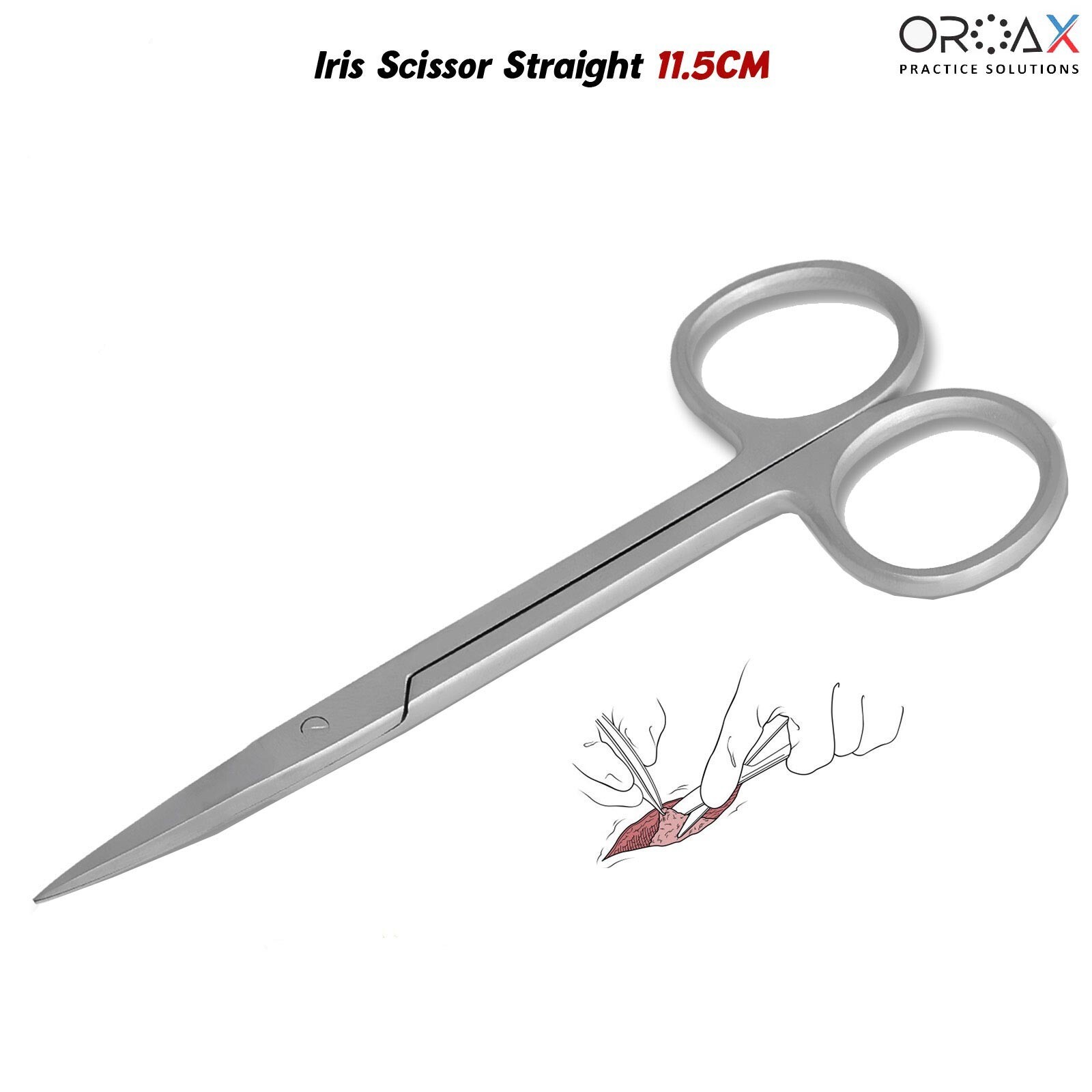 Iris Scissor Straight 11.5cm Tissue Trimming & Cutting Oral Surgical ...