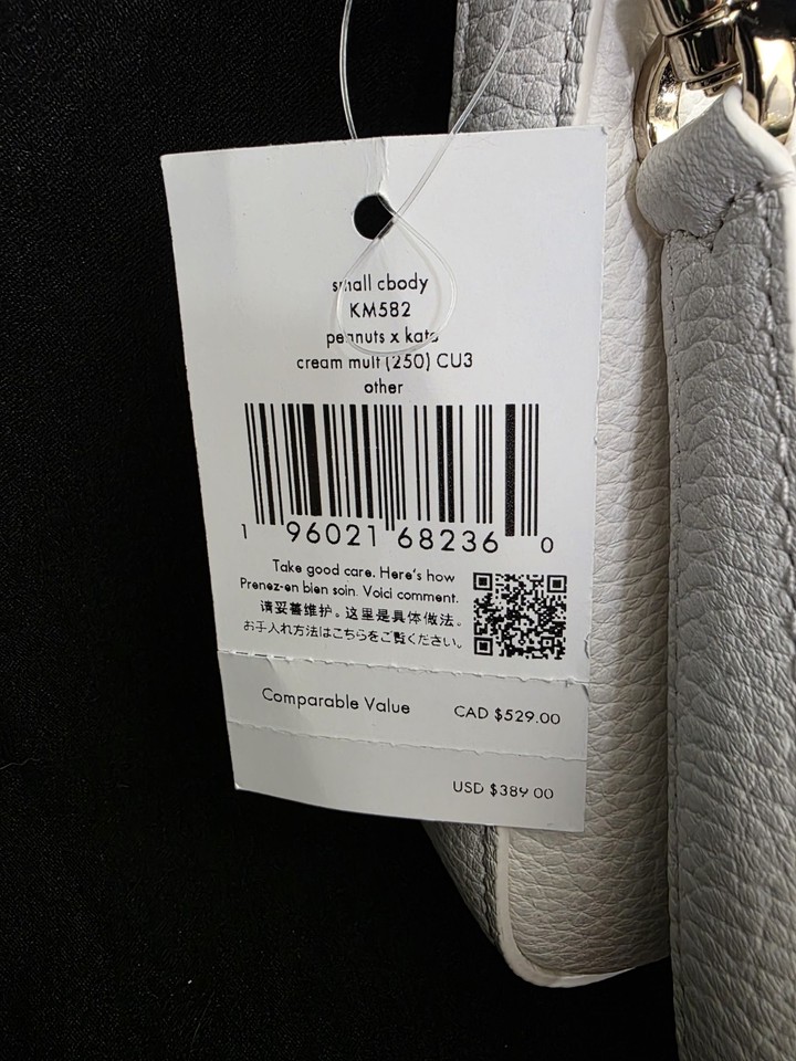 Kate Spade Peanuts Snoopy Duet Small Leather Crossbody Bag Cream/Multi ...