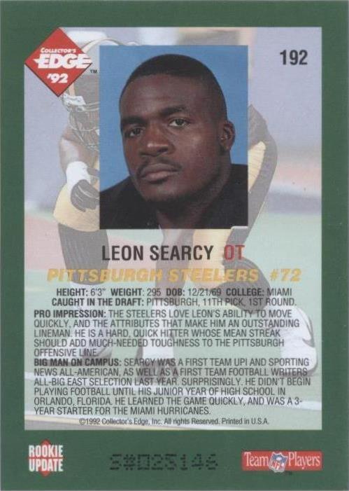 1992 Collector's Edge Leon Searcy #192 for sale | eBay