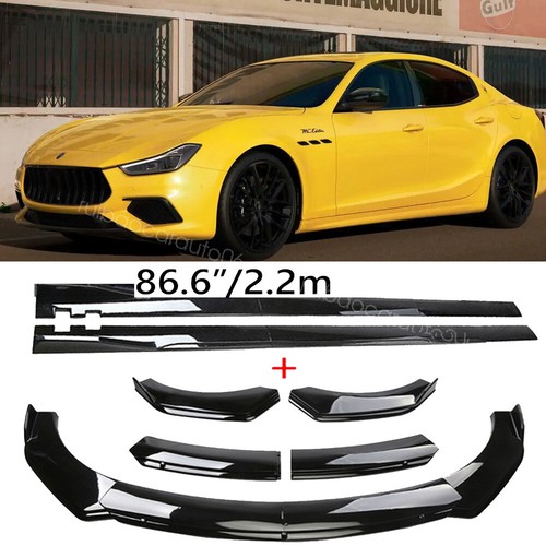 For Maserati Ghibli Front Bumper Lip Chin Spoiler Splitter+Side Skirts ...