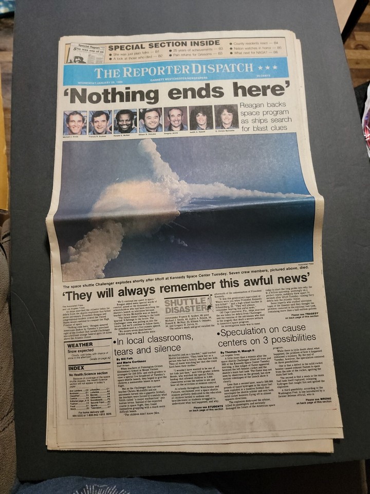 CHALLENGER EXPLODES NEWSPAPER/SHUTTLE DISASTER | eBay