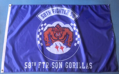 USAF 58th Fighter Squadron "Gorillas" 3x5 ft Single-Sided Flag Banner ...