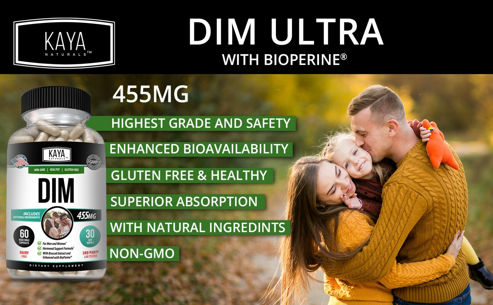 DIM Ultra Supplement 60ct, With Bioperine, Premium Hormonal Support ...