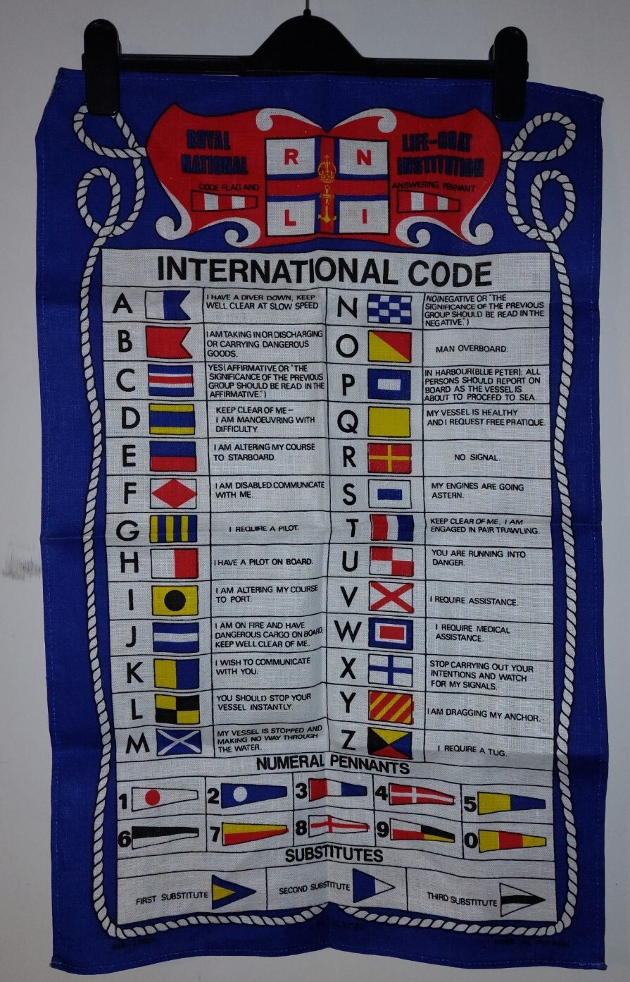 Linen RNLI Lifeboat Signal Flags Tea Towel #tx1 | eBay UK