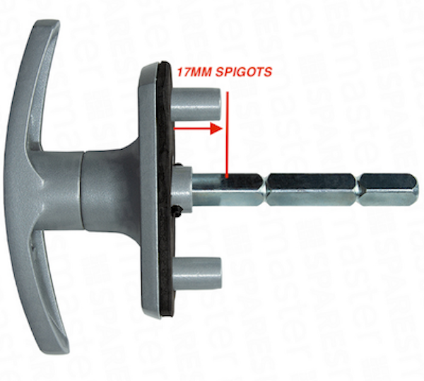 HENDERSON GARAGE DOOR LOCK HANDLE T Bar KEYS MERLIN DORIC GREY SILVER ...