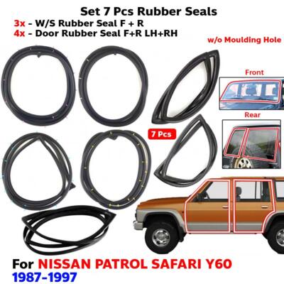 Fits Nissan Patrol Y60 Weatherstrip Kit | 7pc Rubber Seals Windshield ...