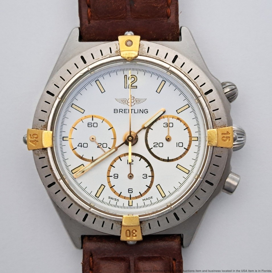 Breitling Callisto Chronograph Two Tone SS Mens Unisex Running Wrist ...