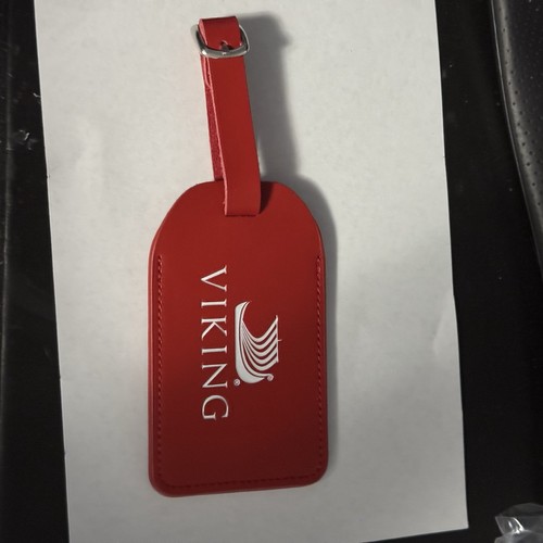 Viking Cruises Logo Red White Leather Luggage Tag: Brand New | eBay