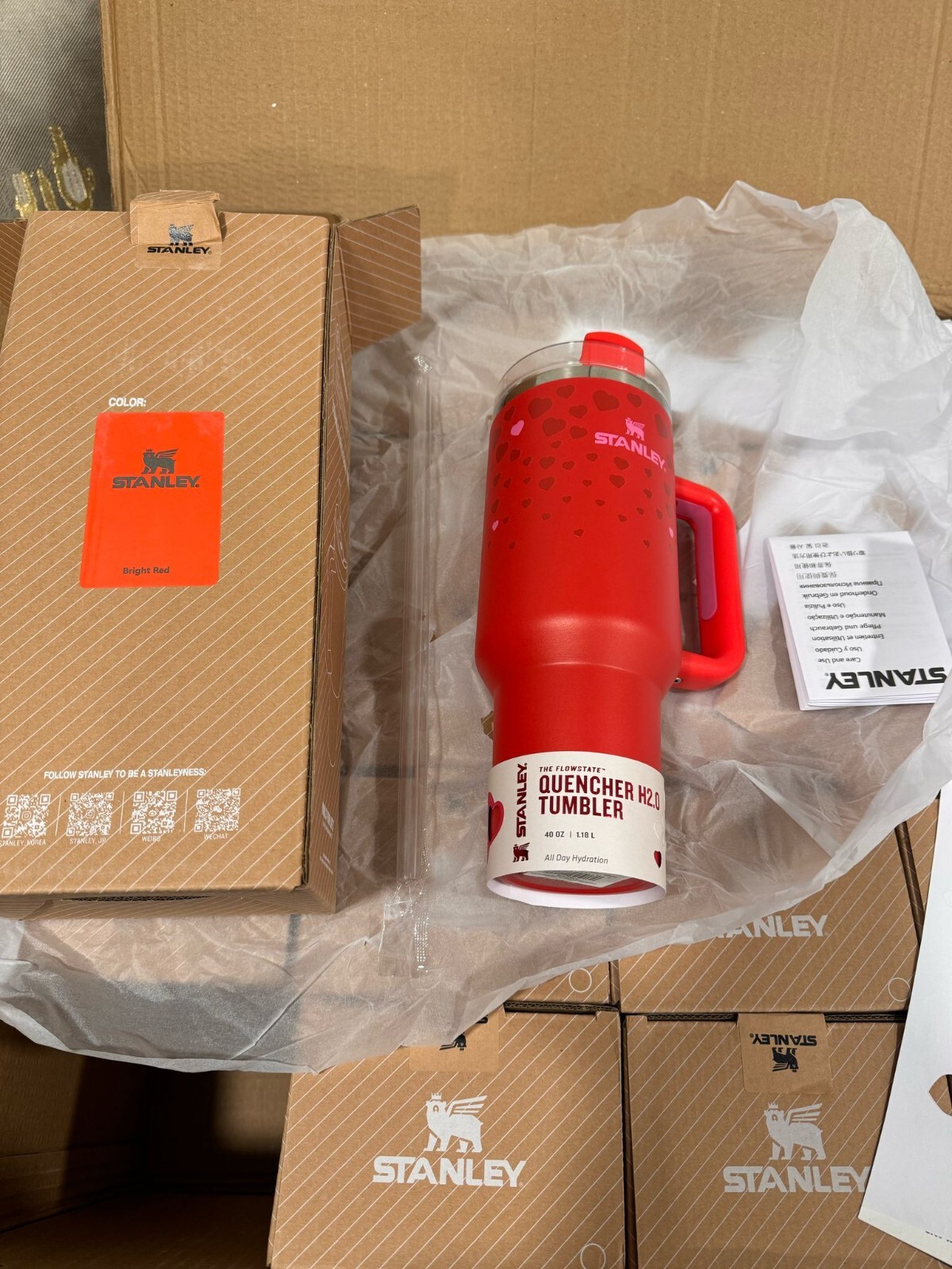 Stanley Target Exclusive 2025 version Sweet Hot Red Hearts 40oz Tumbler ...