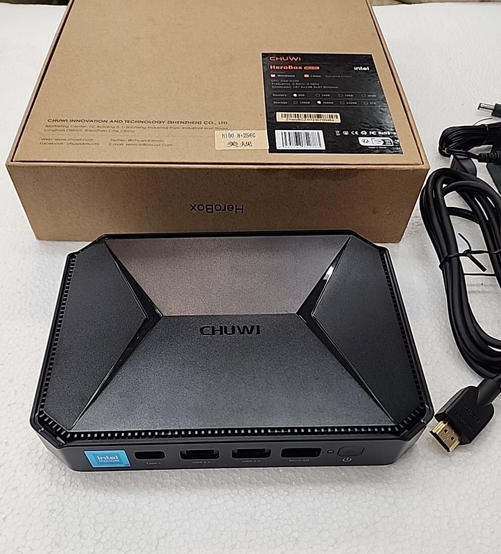 Chuwi HeroBox Black Intel Celeron J4125 Windows Operating System Mini PC