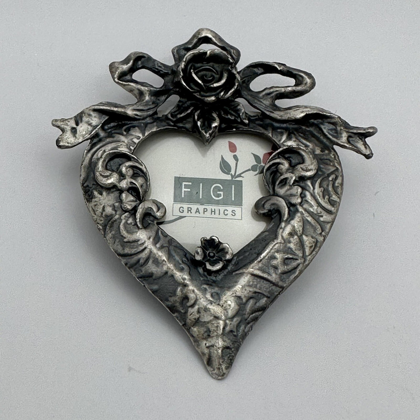 Victorian Style Heart Small Picture Photo Frame Brooc… - Gem