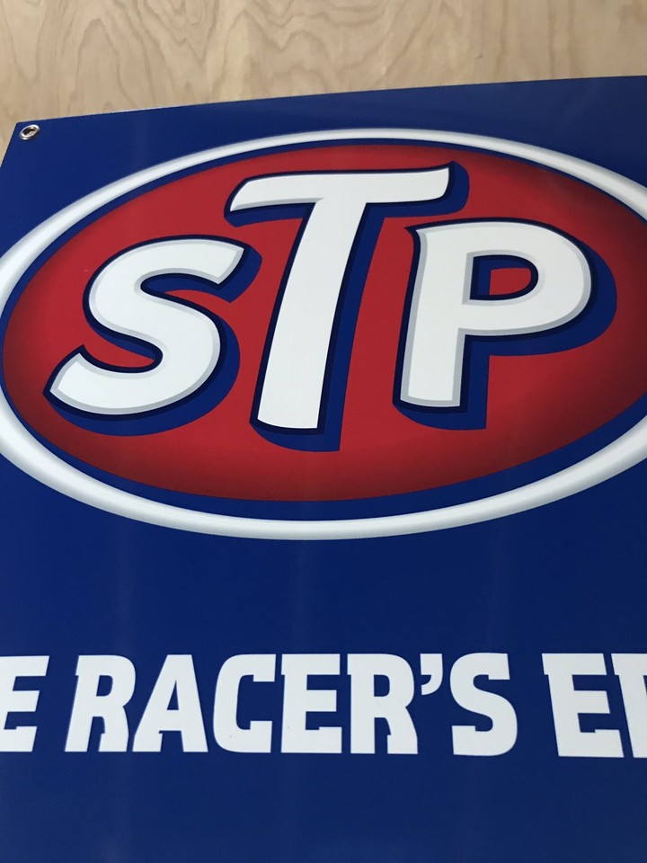 STP Racing Gas Fuel Oil Advertising Garage Sign | eBay