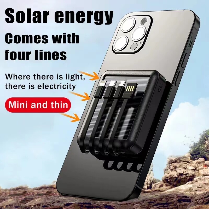 Mini Solar Power Bank Portable Charger Fast Charging External Battery ...