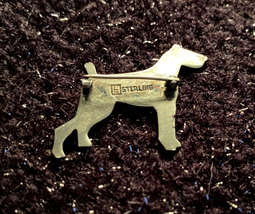 Vintage Sterling Silver And Enamel Airedale Terrier Pin | eBay