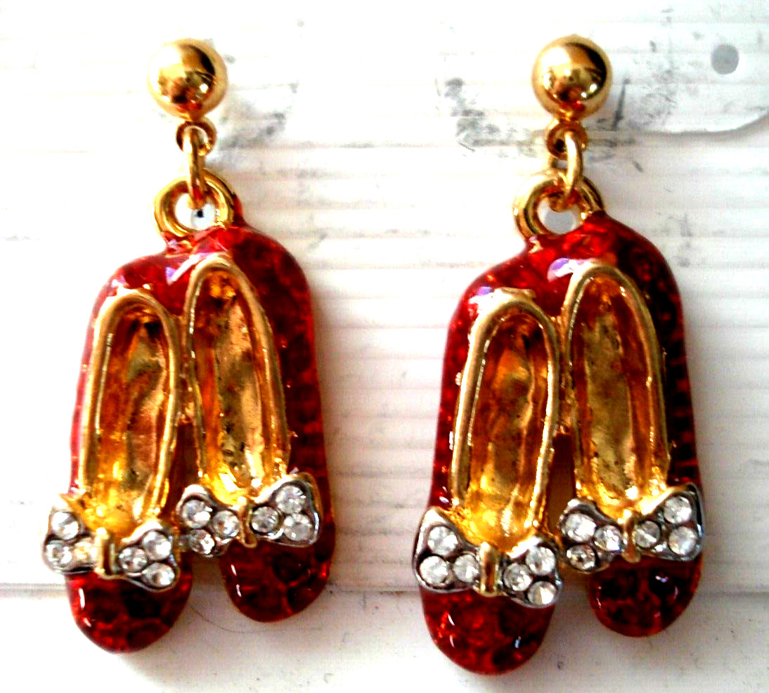 RARE BEAUTIFUL Wizard of Oz RED ENAMEL Ruby Slippers … - Gem