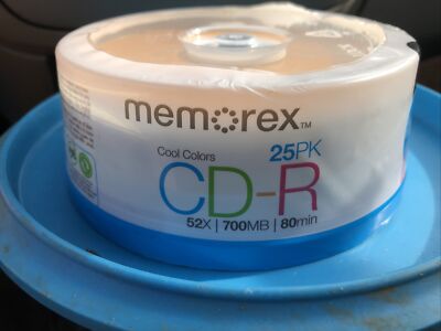 25 Pack Memorex Cool Colors CD-R 80 min 52x 700 MB - BRAND NEW SEALED ...