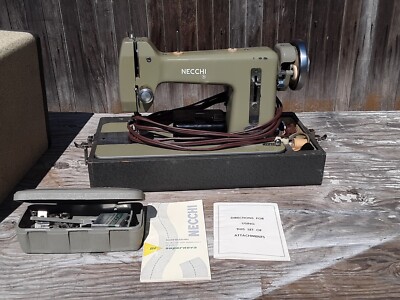 Vintage NECCHI BF Mira Portable Sewing Machine with Manual ...