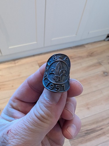 Vintage Boy Scouts BP (Baden Powell) 1857-1907-1957 Metal Woggle for ...