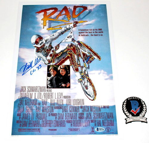 BILL ALLEN SIGNED 'RAD' CRU JONES #33 12x18 MOVIE POSTER BECKETT COA ...