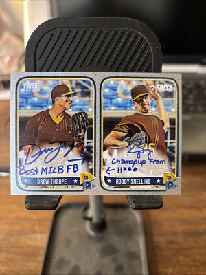 DREW THORPE / ROBBY SNELLING 2024 Onyx Vintage Dual Auto Padres 10/10 ...