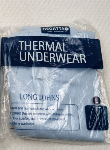 Regatta Mens Size L Thermal Underwear Blue Long Johns Base Layer ...